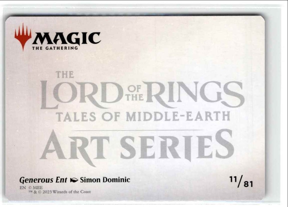 2023 MTG MAGIC LORD OF THE RINGS ART SERIES GENEROUS ENT #11/81 NM | eBay