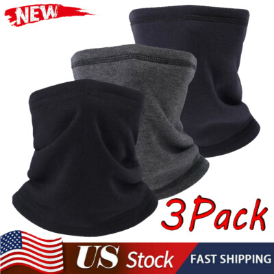 3PACK Winter Fleece Neck Gaiter Cold Weather Warmer Face Cover Ski ...