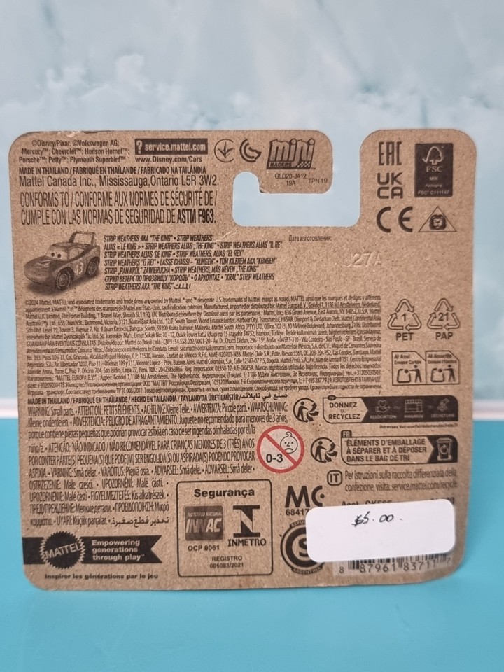 Disney Pixar Cars Mini Racers. Strip Weathers AKA The King. | eBay ...