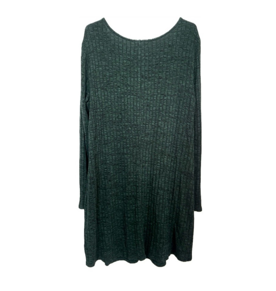 Maurices Women's Sweater Knit Dress Green V Neck Long Sleeve Size Large ...
