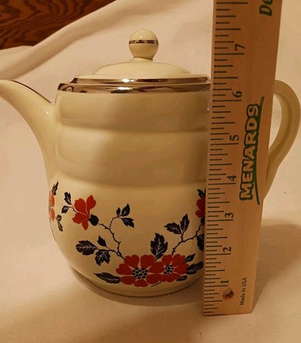 Red Poppy Coffee Pot 1930's - 1940's Hall Pottery 8 1/2" With FLAW | eBay