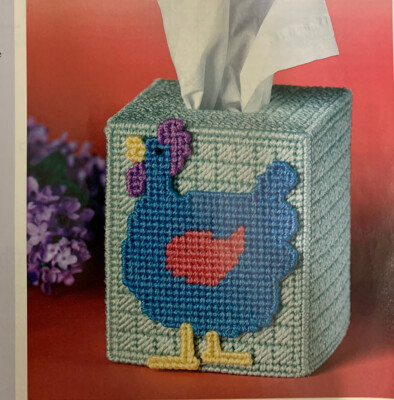 “FUNKY CHICKEN TISSUE BOX COVER '' ~*~PLASTIC CANVAS PATTERN~*~ | eBay