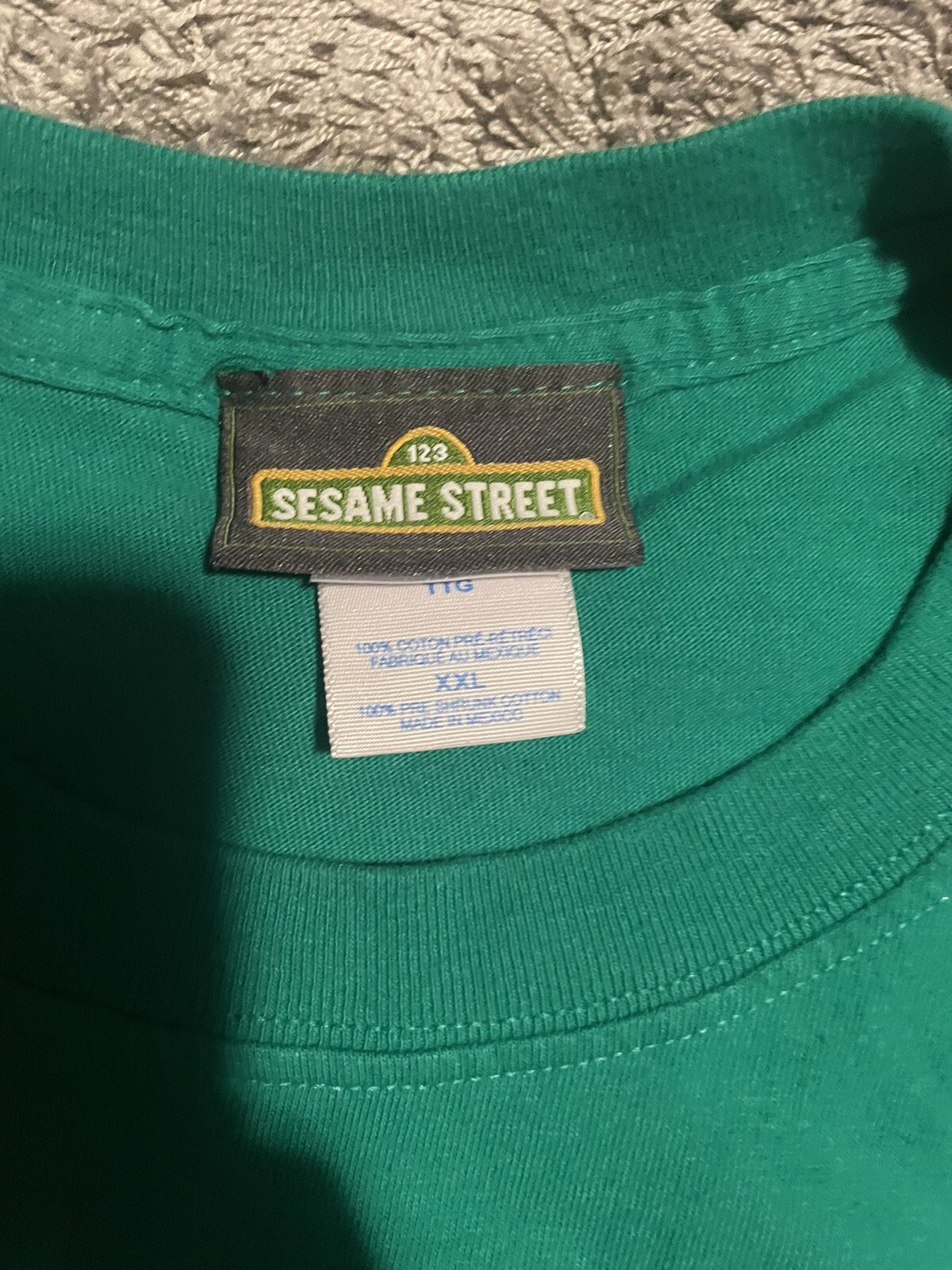 VTG Sesame Street Oscar The Grouch Green Short Sleeve… - Gem