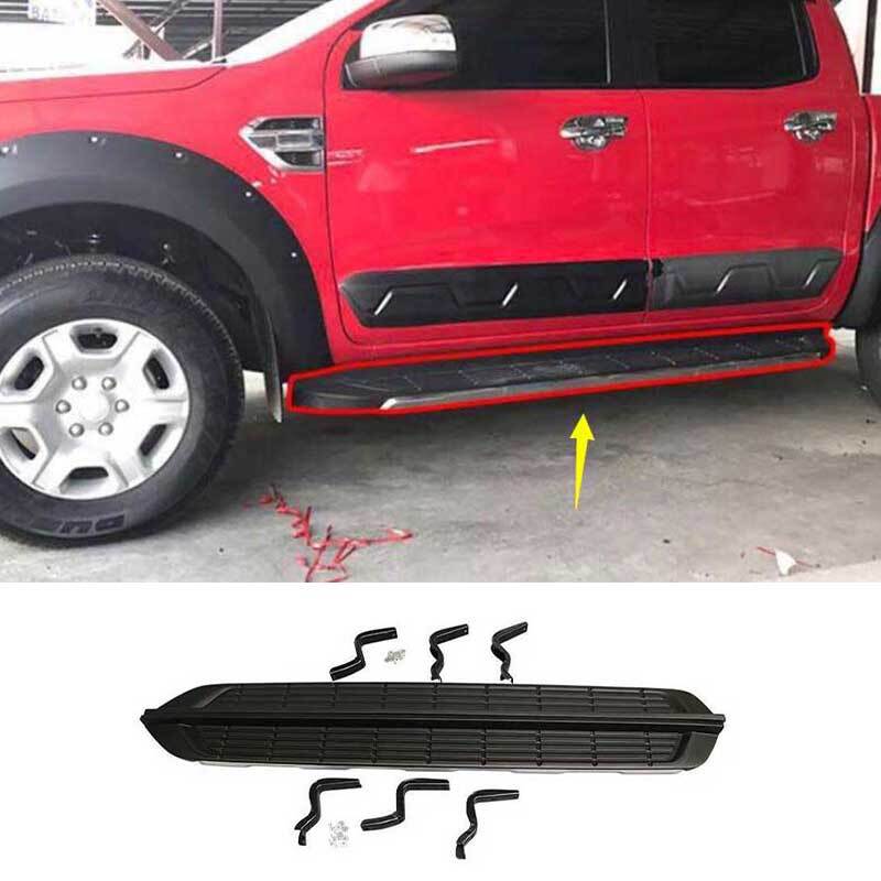 For Ford Ranger 2015-2022 Primer Black Side Skirts Extension Spoiler ...