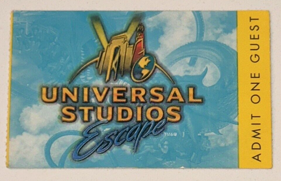 Universal Studios ESCAPE Amusement Park Admit 1 One Day Pass Ticket ...