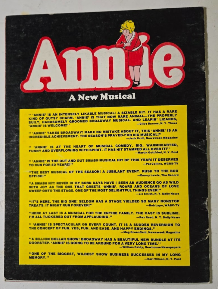 ANNIE 1979 2nd National Tour Souvenir Program: Patricia Ann Patts ...