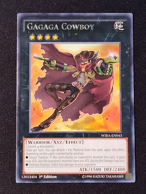 Gagaga Cowboy Yu-Gi-Oh Card WIRA-EN043 Rare 1st Edition Near Mint NM | eBay