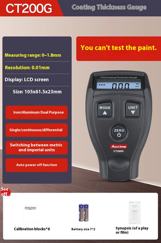 Coating Thickness Gauge Paint Film Meter Paint Surface Tester Range 0 ...