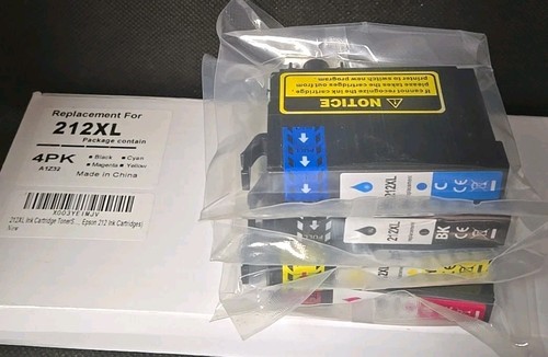 Genuine Epson 212XL Black & 212 Color Ink Cartridge XP-4105 WF-2850 WF ...