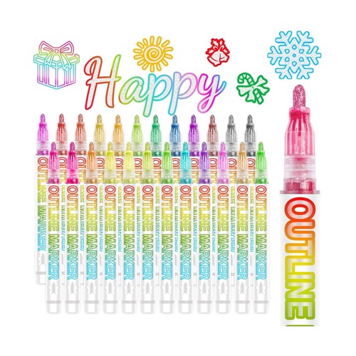 Glitter Markers Outline Glitter Pens, Tween Teen Girl Gifts Trendy ...