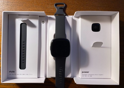 Fitbit Versa 4 Fitness Smartwatch Black with Box and Sport Watch Band ...