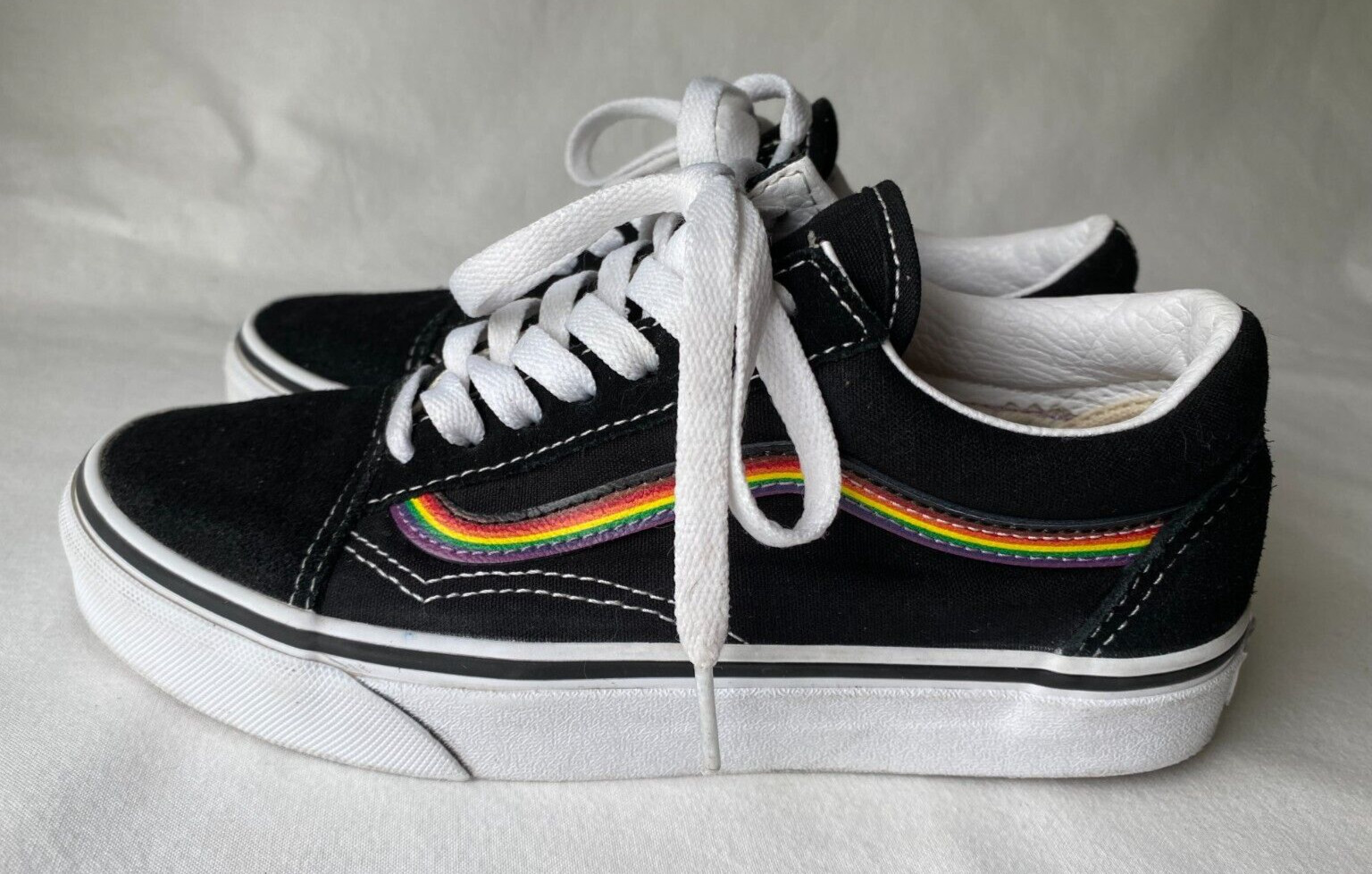 Vans Old Skool Pride Black Vans Rainbow Stripes Sneak… - Gem
