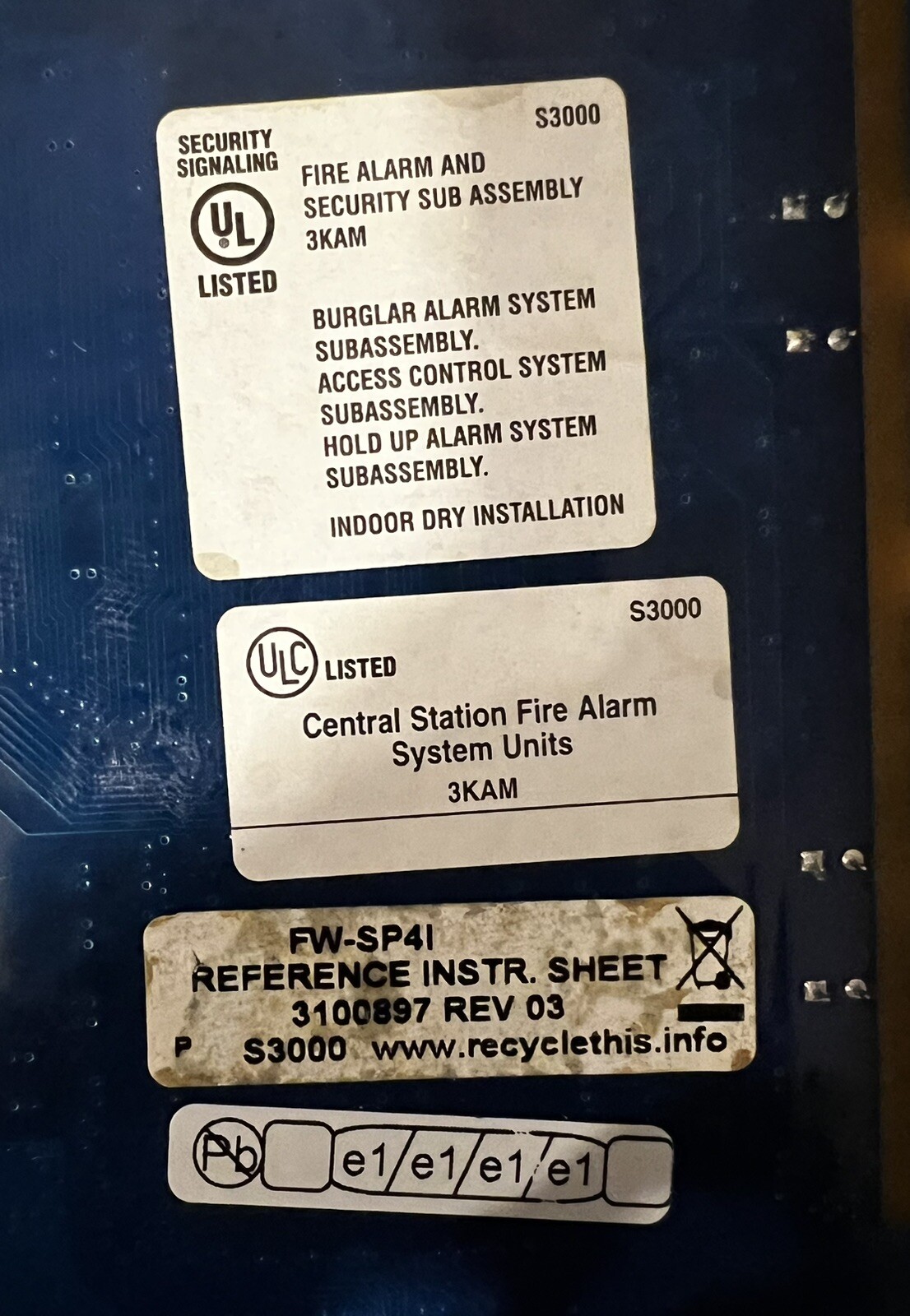EST / Edwards FireWorks FW-SP4I - 4 Port 232 Communication PCI Card ...