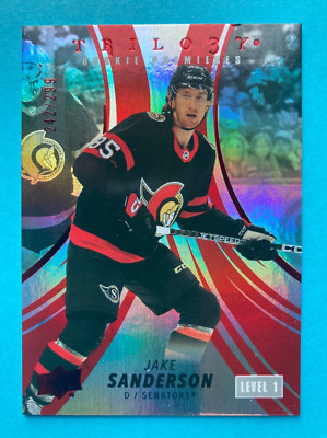 Jake Sanderson 2022-23 Upper Deck Trilogy Rookie Premieres Red Parallel ...