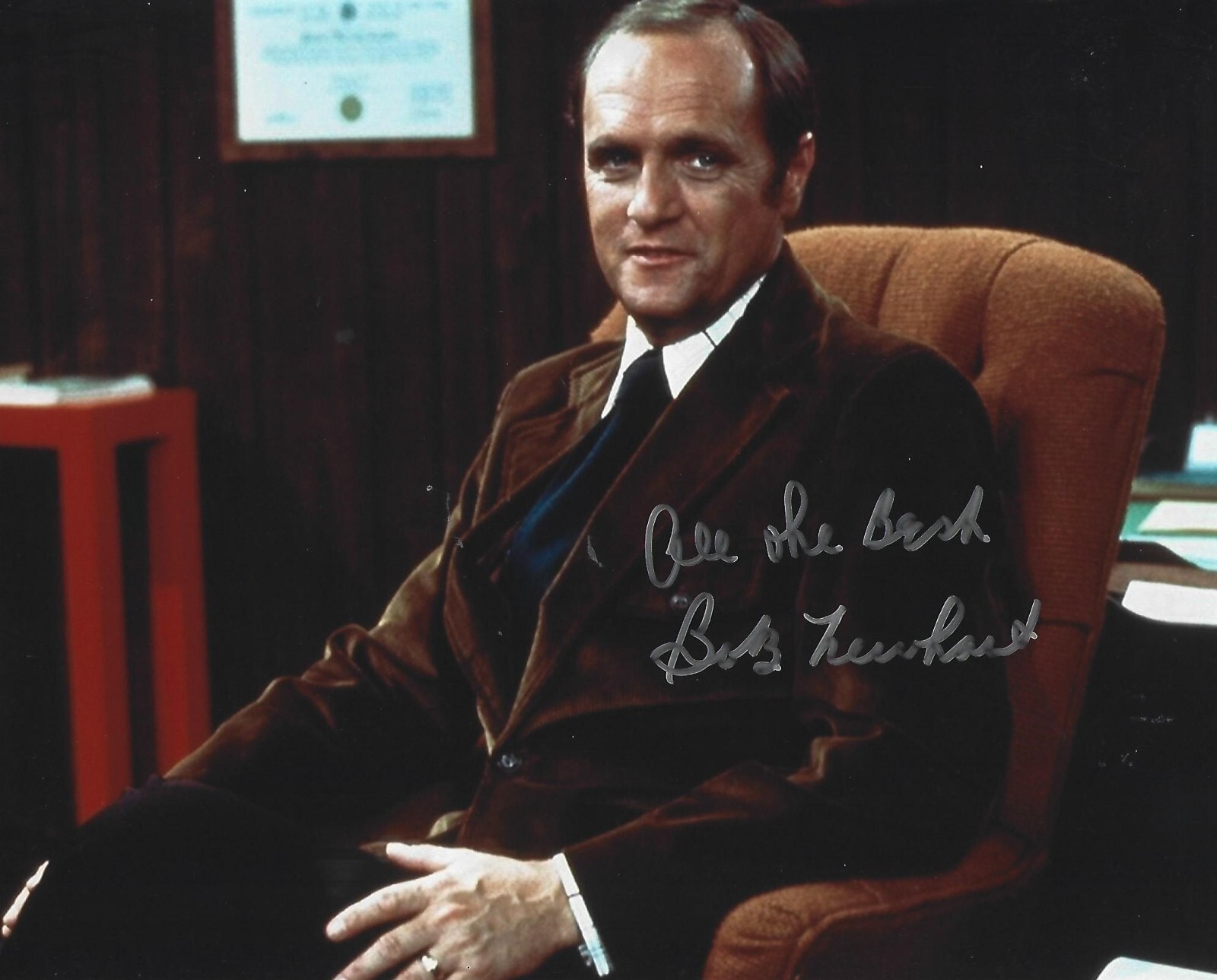 COMEDY LEGEND BOB NEWHART SIGNED 8X10 SHOW DICK LOUDEN DR. HARTLEY ...