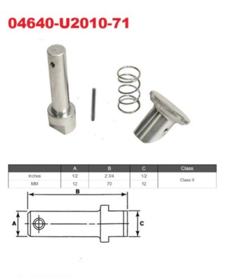 04640-U2010-71 CLASS II STEEL FORK PIN KIT 2 3/4" FOR TOYOTA FORKLIFTS ...