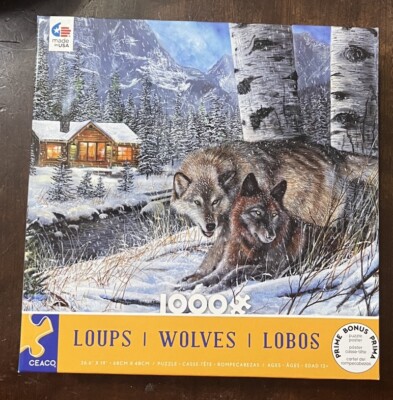 Ceaco 1000 Piece Puzzle Winter Wolves Kevin Daniel Complete w/ Poster ...