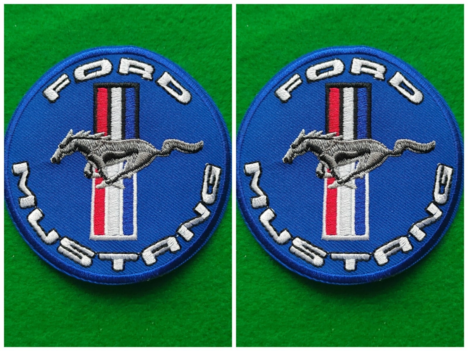 A Pair Of 2 Ford Mustang Motor Racing Car Motorsport Badges Sew / Iron ...