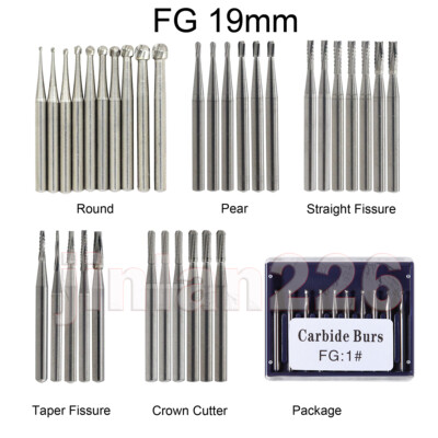Dental Burs FG Carbide Burr Friction Grip Round Pear High Speed 330 557 ...
