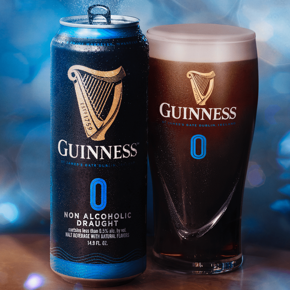 Guinness Zero 12 Pack Non-Alcoholic Draught Stout Beer | 14.9oz Cans ...