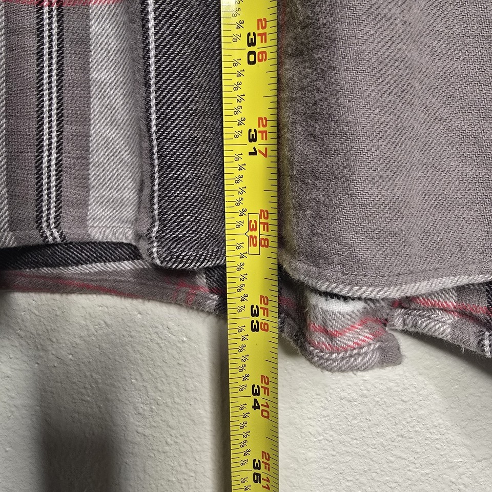 King Size Men's 3XL Tall Plaid Gray Long Sleeve Flannel Shirt | eBay