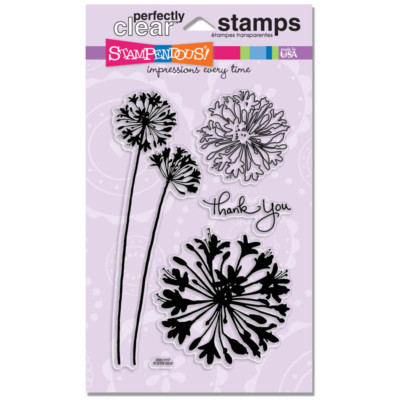 STAMPENDOUS RUBBER STAMPS CLEAR AGAPANTHUS THANK YOU STAMP SET Last One ...