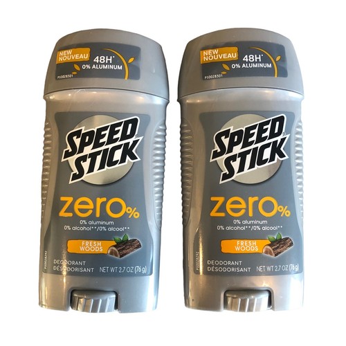 2 x Speed Stick Zero % No Aluminum FRESH WOODS 48hr Deodorant 2.7oz EA ...