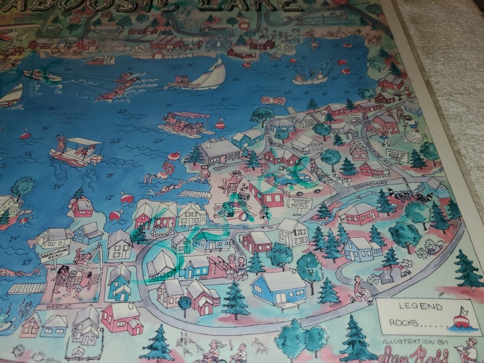 Baboosic Lake Poster Amherst New Hampshire Fun Lake Poster approx 24x18 ...