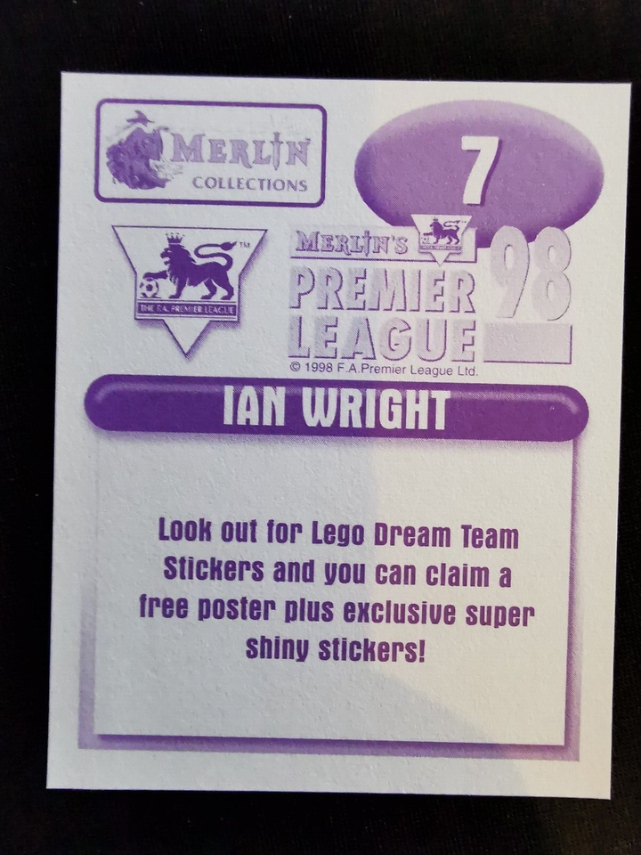IAN WRIGHT Top Scorer Merlin Premier League 98 #7 Arsenal | eBay