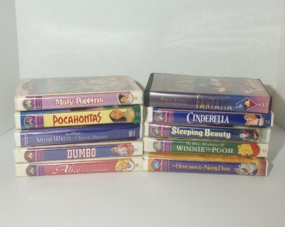 Walt Disney VHS Movies Lot Of 10 Masterpiece Collection Limited Edition ...