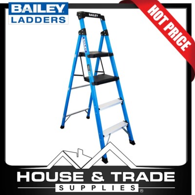 Bailey Twin Platform Stepladder 4 Step 135kg Fibreglass FS14043 | eBay ...