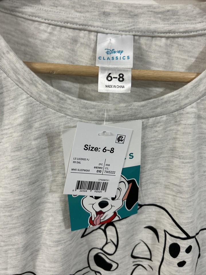 Disney Classics - Ladies Size 6-8 101 Dalmation's Long Sleeve Sleep Tee ...