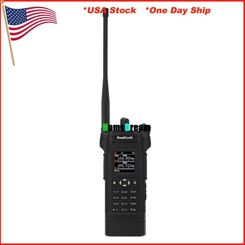 HAMGEEK APX-8000 12W Dual Band Radio VHF UHF Walkie Talkie+Mic +Program ...