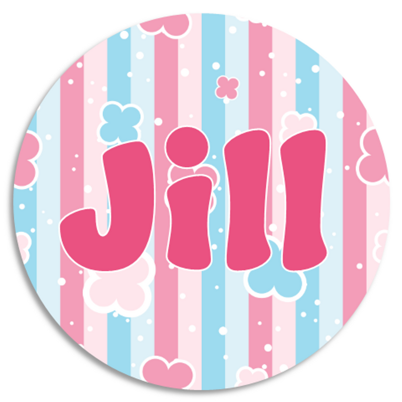 Jill - 25 Pack Circle Stickers 3 Inch - Name Tag Water Bottle School ...