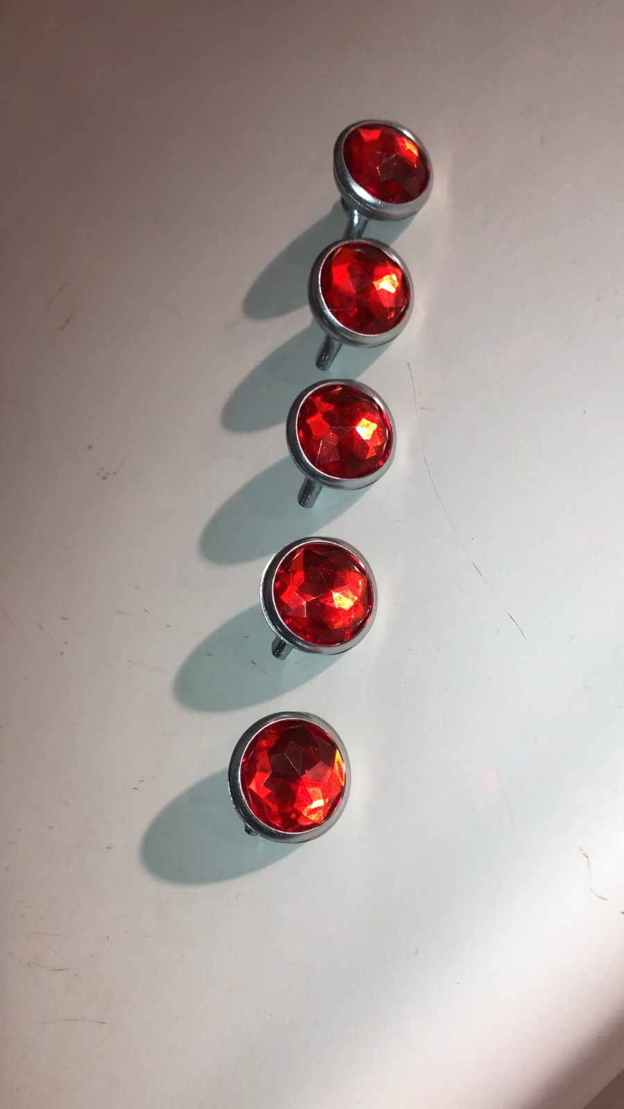 BICYCLE REFLECTOR JEWELS RED DIAMOND CUT BRILLIANT LICENSE PLATE BOLTS ...