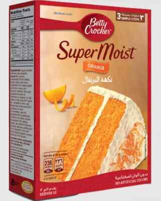 Betty Crocker Super Moist Orange Cake Mix Rich Taste & No Artificial ...