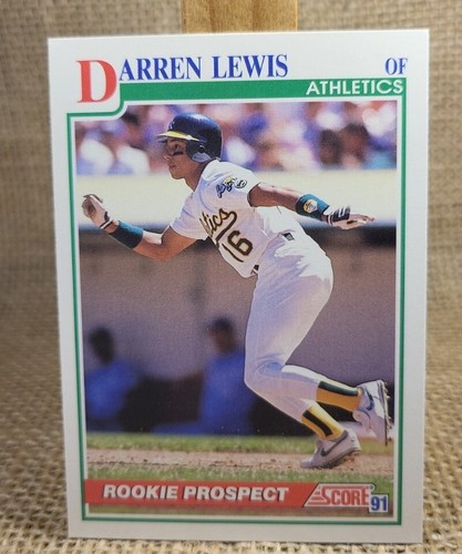 1991 Score Darren Lewis Rookie Prospect RC Baseball Card #350 Athletics ...
