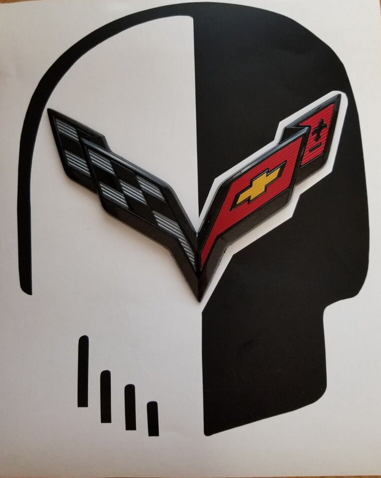 NEW C7 Corvette Jake Carbon Flash black vinyl rear emblem decal sticker ...