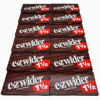 12 x Packs E-Z Wider 1 1/2 (1.5) 24 Papers Per Pack 100% Authentic Free ...