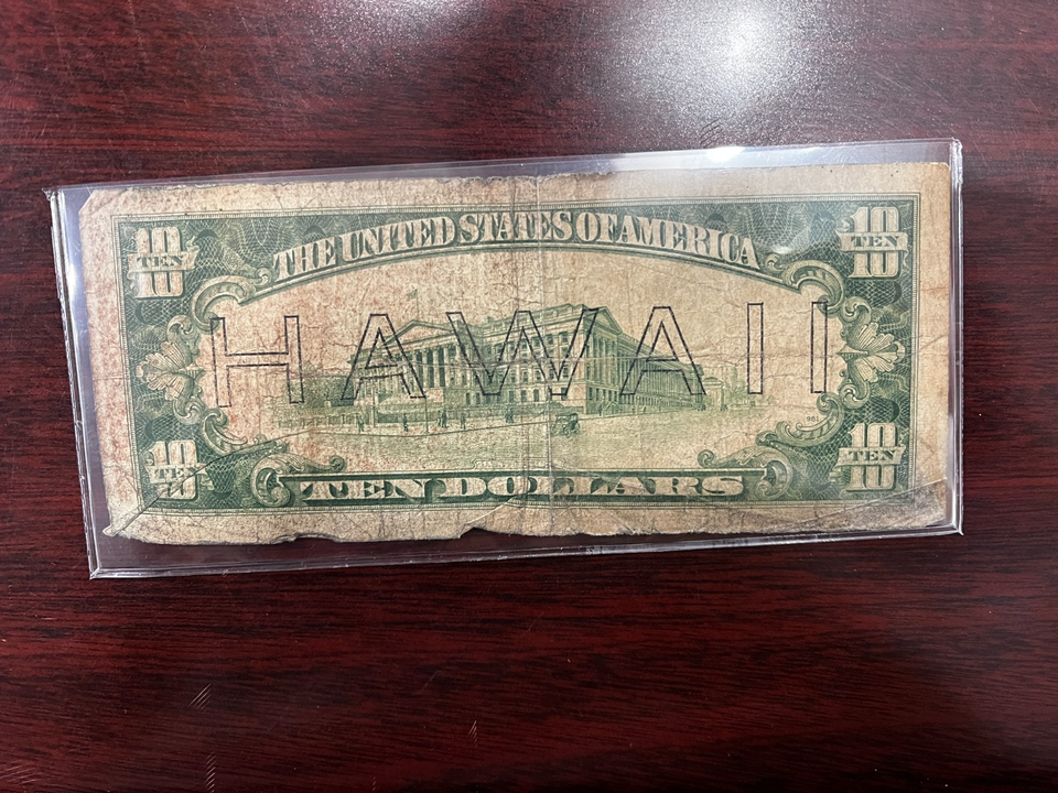 1934-A $10 Federal Reserve Note, Hawaii WWII Emergency Issue ...
