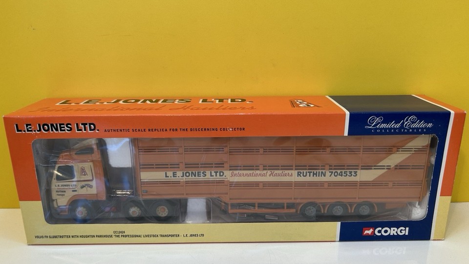 CORGI CC12424 VOLVO FH GLOBETROTTER LIVESTOCK TRANSPORTER 'L E JONES ...