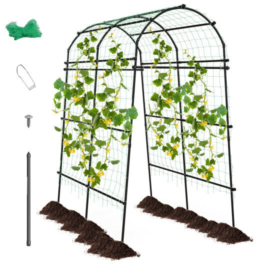 7.5 Feet Garden Arch Trellis with PE Coated Metal Structure - Color ...