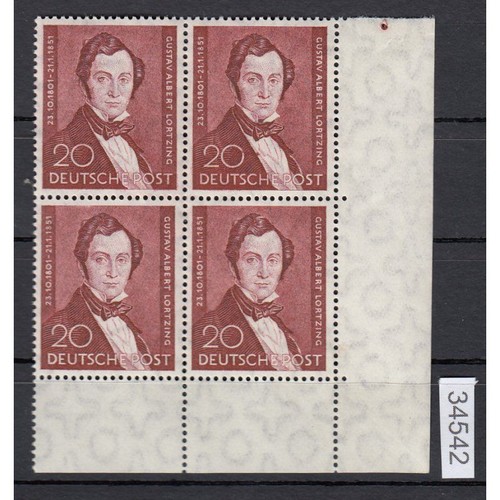 Berlin 1951, Mich. No.: 74 ** Corner Margin 4 Block | eBay UK