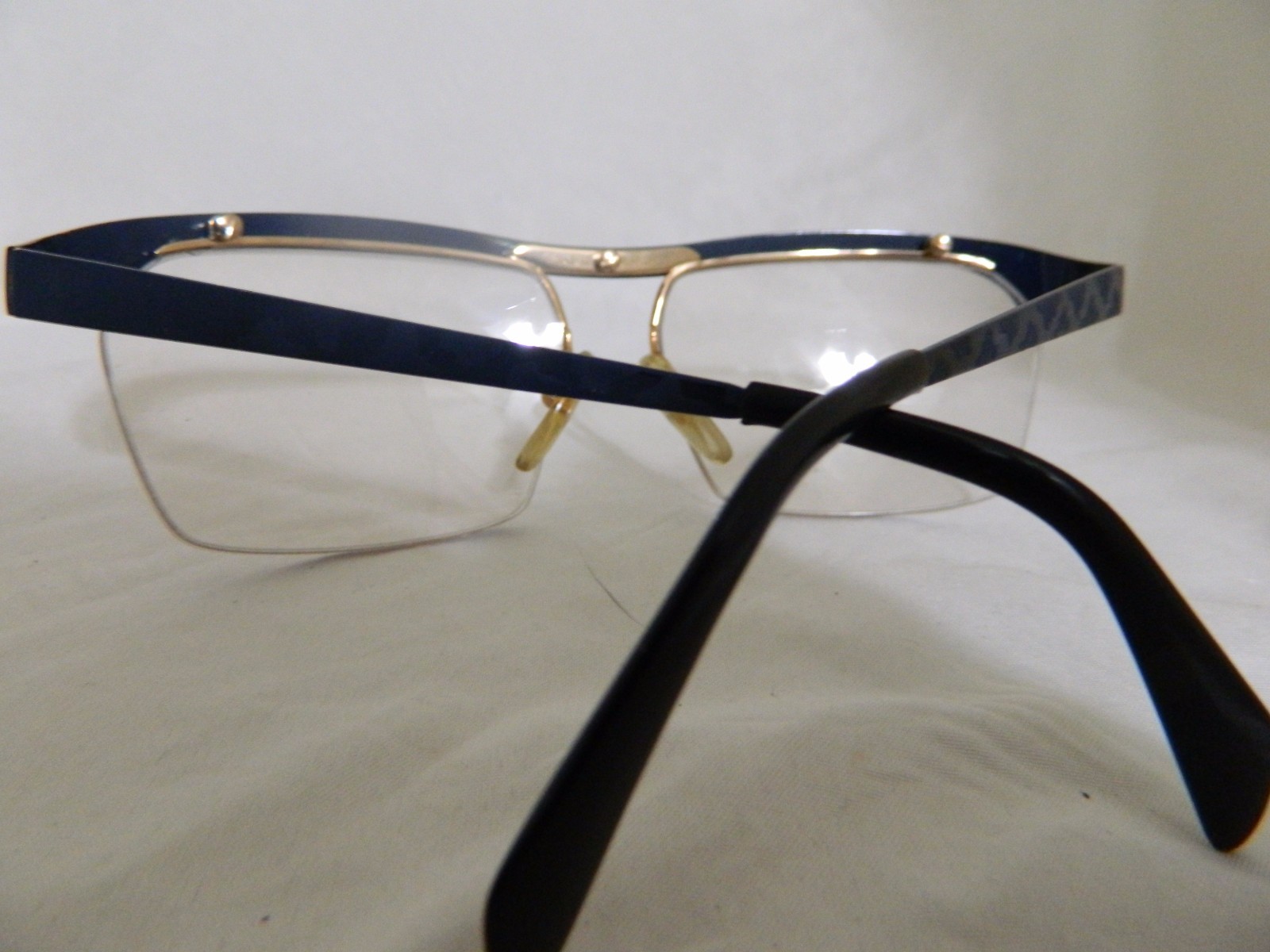 VINTAGE OPTICAL AFFAIRS EYEGLASSES AMN/99.94 Blue rimless Groove W ...