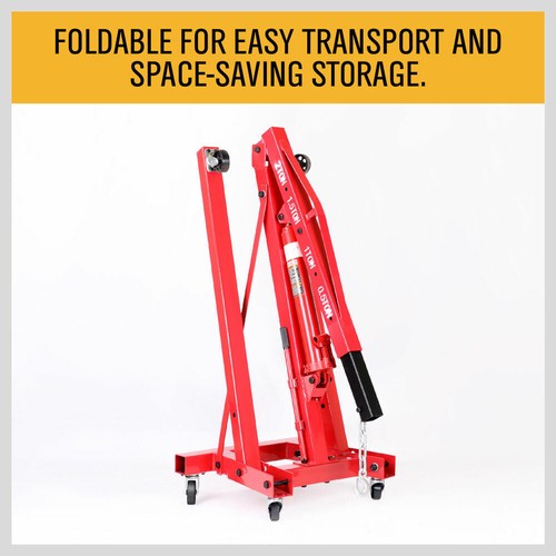 2-Ton Engine Crane Hydraulic Folding Hoist Stand Mobile Garage Lifter ...