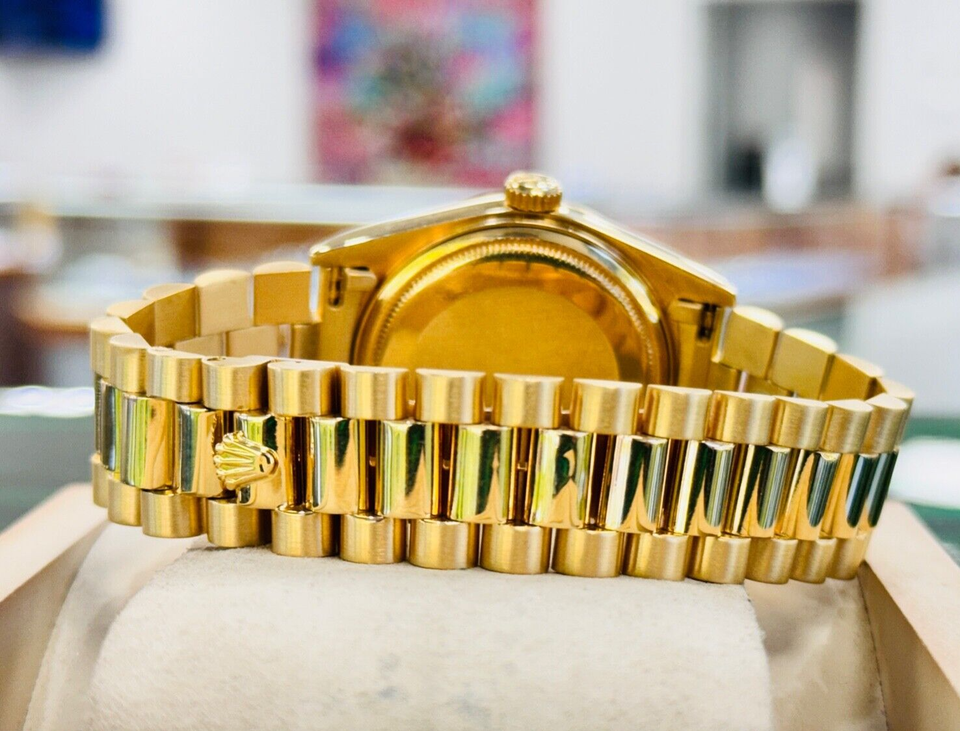 Rolex Day-Date 18038 18K Yellow Gold President Bracelet with Gold Bezel ...