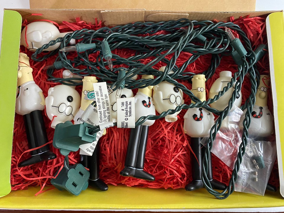 Dilbert Comic String Light Set Open Box 10 Colorful Lights Complete VTG ...
