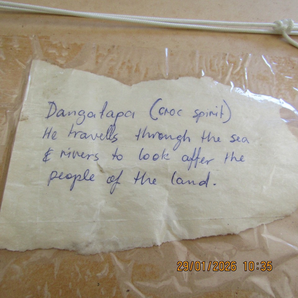 Framed Aboriginal Painting of Dangaglapa (Croc Spirit) Signed46 cm x 38 ...