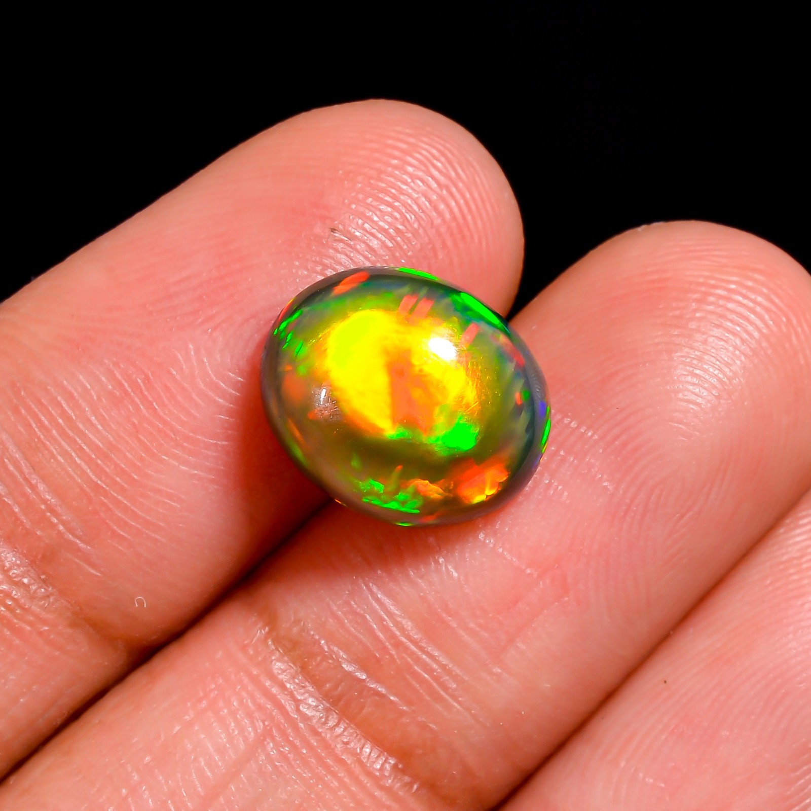 Black Opal Cabochon 3.00 Cts Stunning Play of Color! Perfect for ...