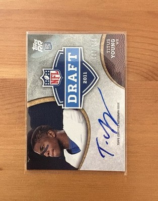 2011 Topps Rising Rookies NFL Rookie /100 Titus Young #SRA-TY Auto RC ...